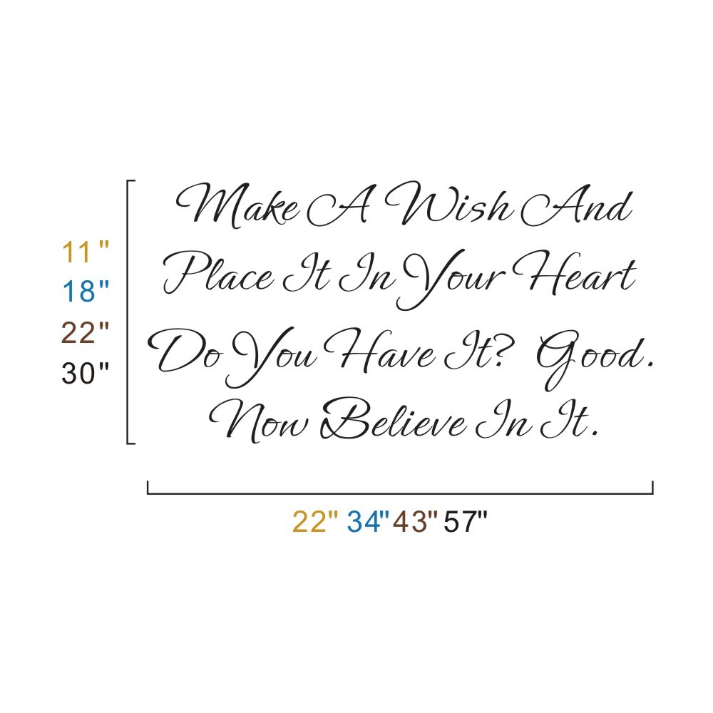 Make A Wish Wall Decal Inspirational Fairy Saying Vinyl Nursery Girl ...