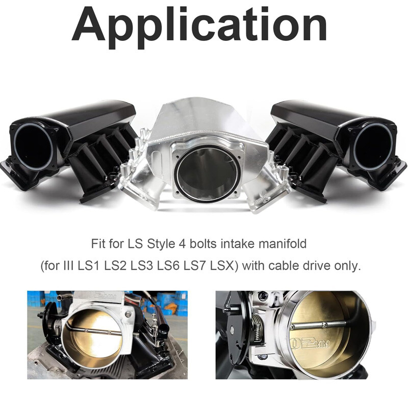 92MM Throttle body+TPS IAC+Adapter Plate For Chevy GM Gen III LSX LS ...
