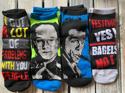 4 pairs of Seinfeld low cut socks For Shoe Size: 6-12 Festivus George ...