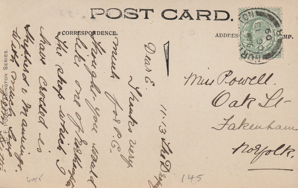 RP The Drapery, Northampton with Horse Bus and people pu 1909 postcard ...