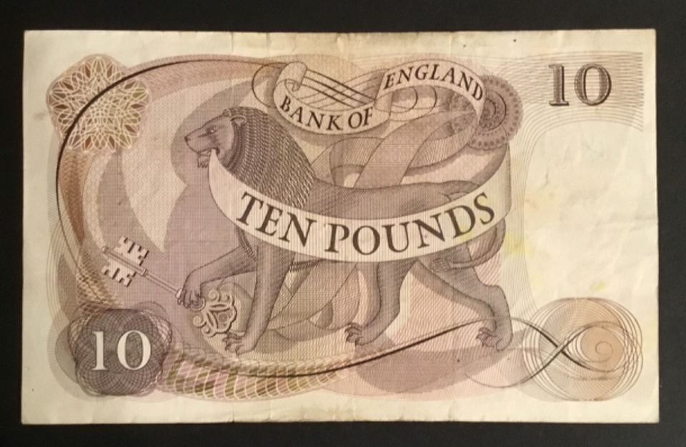 Banknote Of England Ten Pounds. JB. Page. C38. Circulated Condition ...