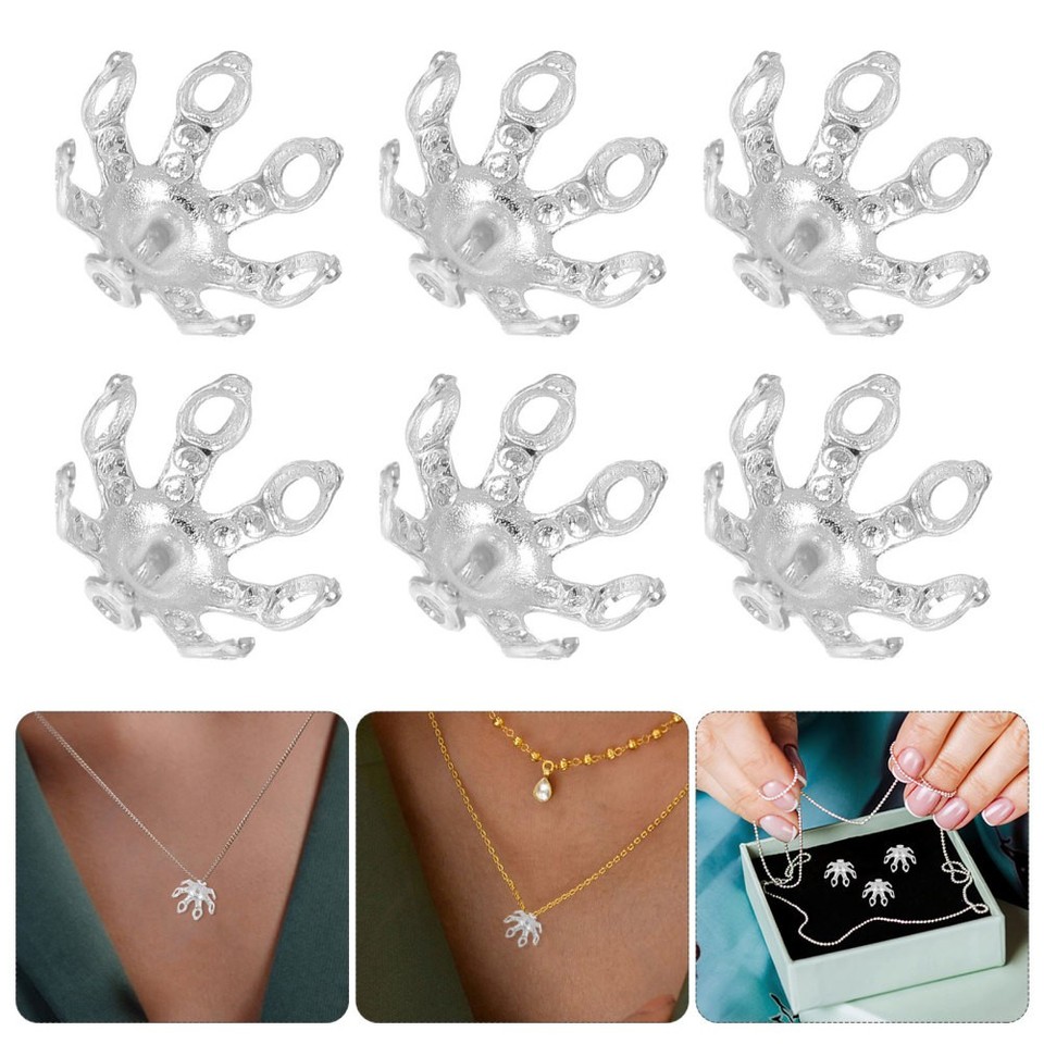 200 Pcs Brass Flower Bead Caps Copper Metal Spacer Beads for Jewelry ...