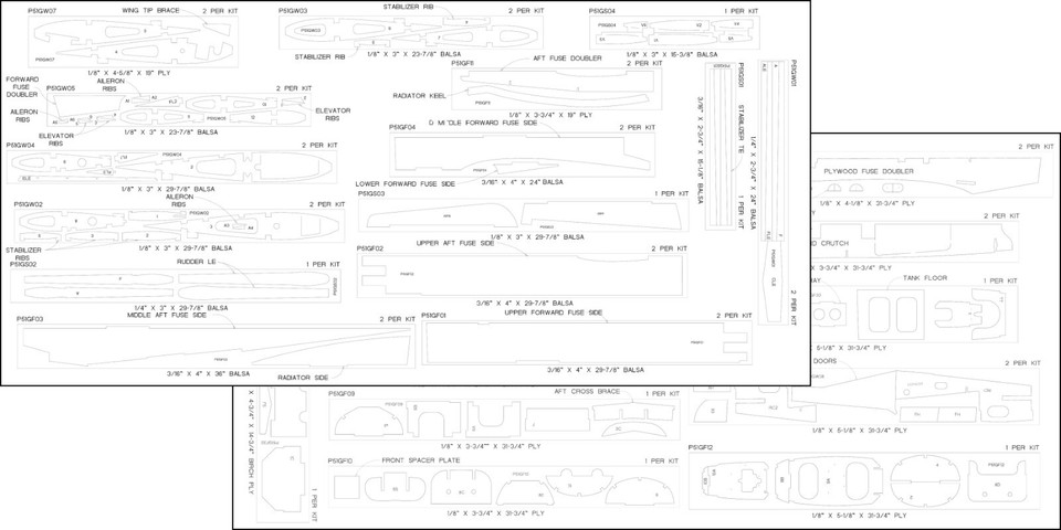 Top Flite Giant Scale P-51D Mustang plan set w/ parts templates | eBay