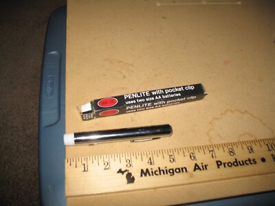VTG NOS BRIGHT STAR PENLITE FLASHLIGHT WITH POCKET CLIP & BOX MADE IN ...
