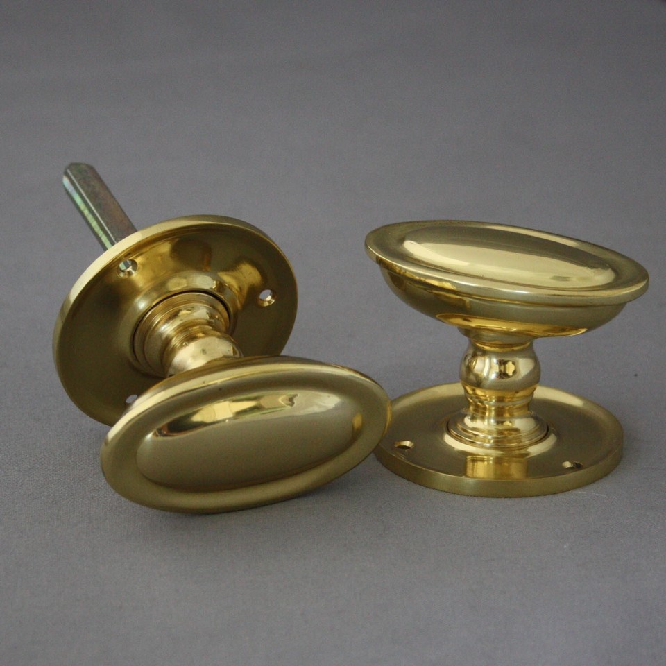 Edwardian Brass Oval Door Knobs | eBay UK