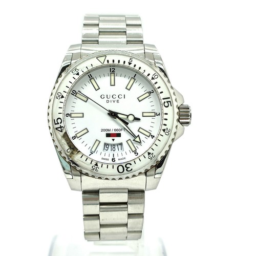 Gucci Watch 136.3 44mm Men's Whites X Silver 439125 | eBay