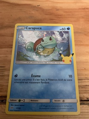 Carte Pokemon Carapuce Holo Mac do 17/25 25th Anniv. - VF - Macdonald's ...