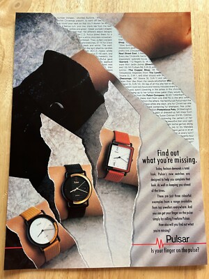 Vintage 1980's Pulsar Quartz Watches Original Advert Advertising P106 ...