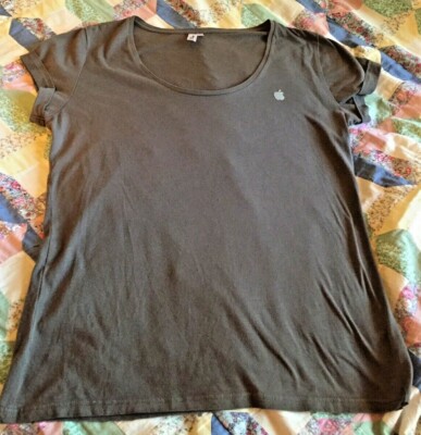 Apple District Threads XXL Grey Ladies T-shirt w/ short rolled sleeves ...