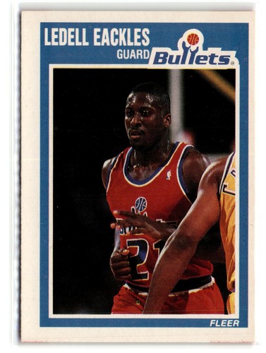 1989 Fleer Basketball #158 Ledell Eackles Rookie Washington Bullets | eBay