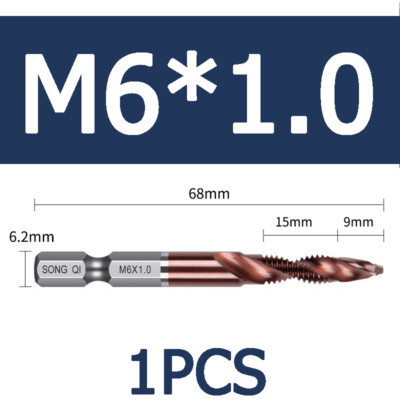 M6 Hex Shank Hand Screw Thread Metric PlugTap Drill Bits Titanium ...