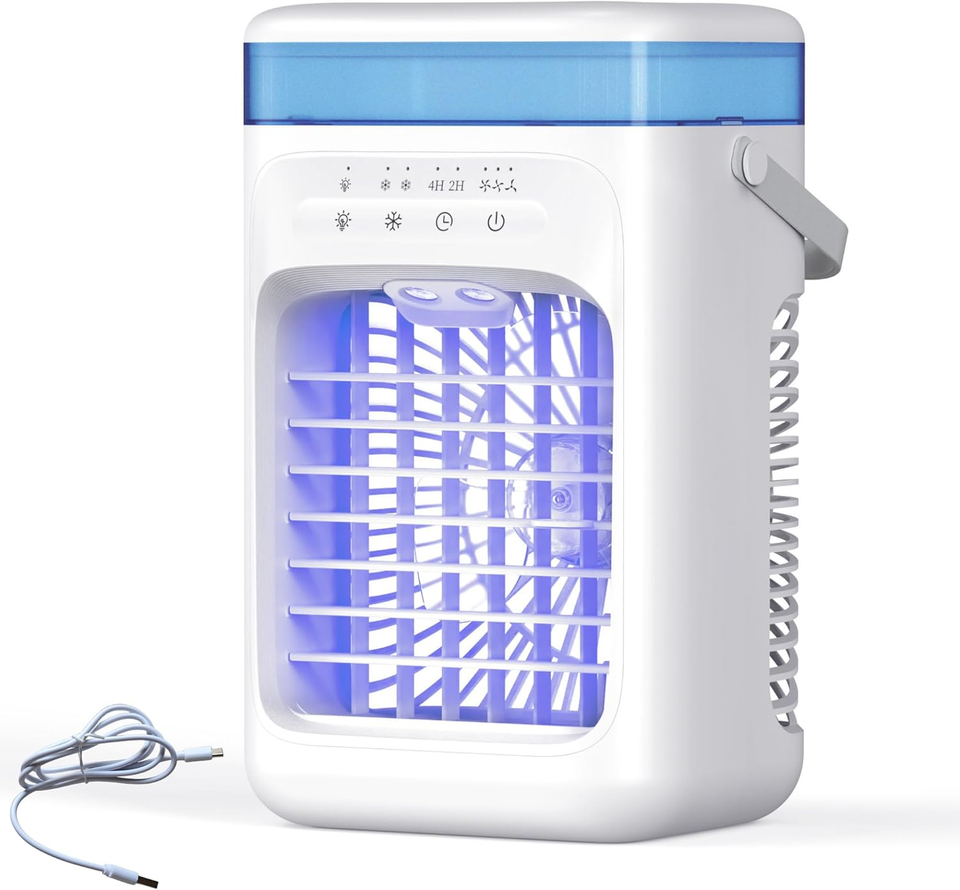 Portable Air Cooler Fan, USB Desktop Evaporative Cooler with Mist, 3 ...