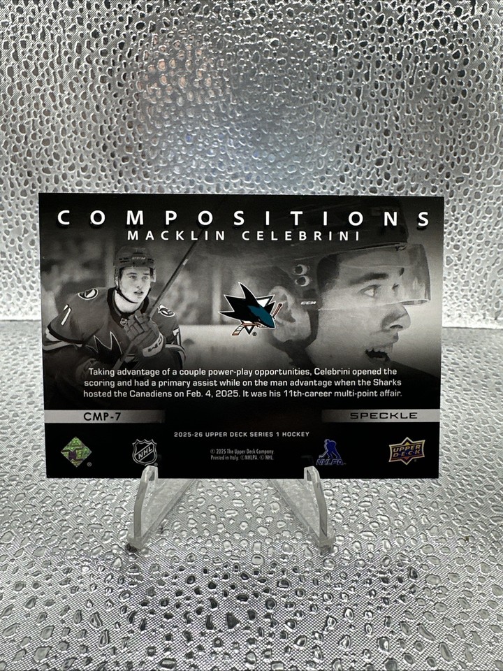 2025-26 Upper Deck Series 1 #CMP-7 Macklin Celebrini Compositions ...