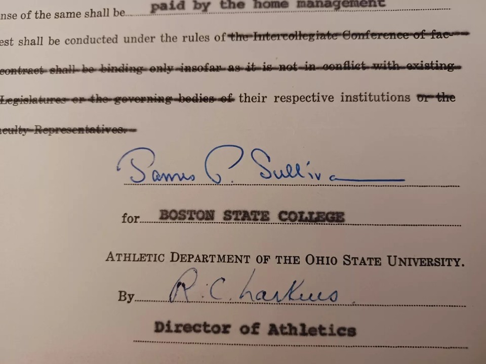 Hockey Contract James Gus Sullivan & Dick Larkins Signed Ohio ...