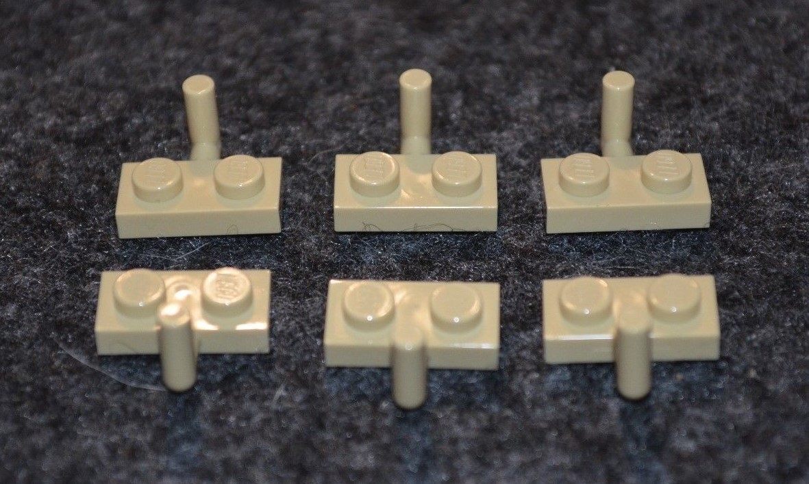(6) 1x2 Tan / Sand Plate w/ Upward Hook Bricks ~ New Lego Parts ~ | eBay