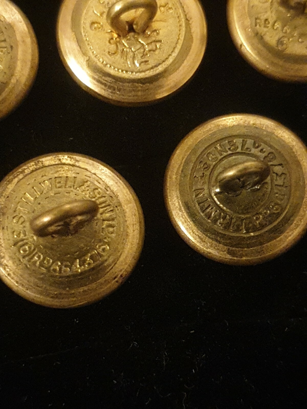 5x Vintage British Merchant Navy Officers Buttons Gilt 16mm Various ...
