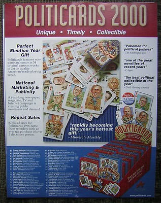 POLITICARDS 2000 Trading Cards - Colorful 8x11 Advertising Sheet ...