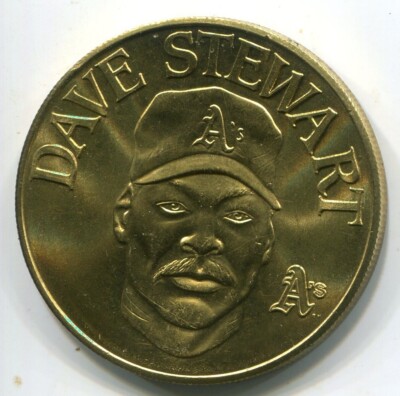 1990 Bandai Sport Stars Collector Coin - Dave Stewart Oakland Athletics ...