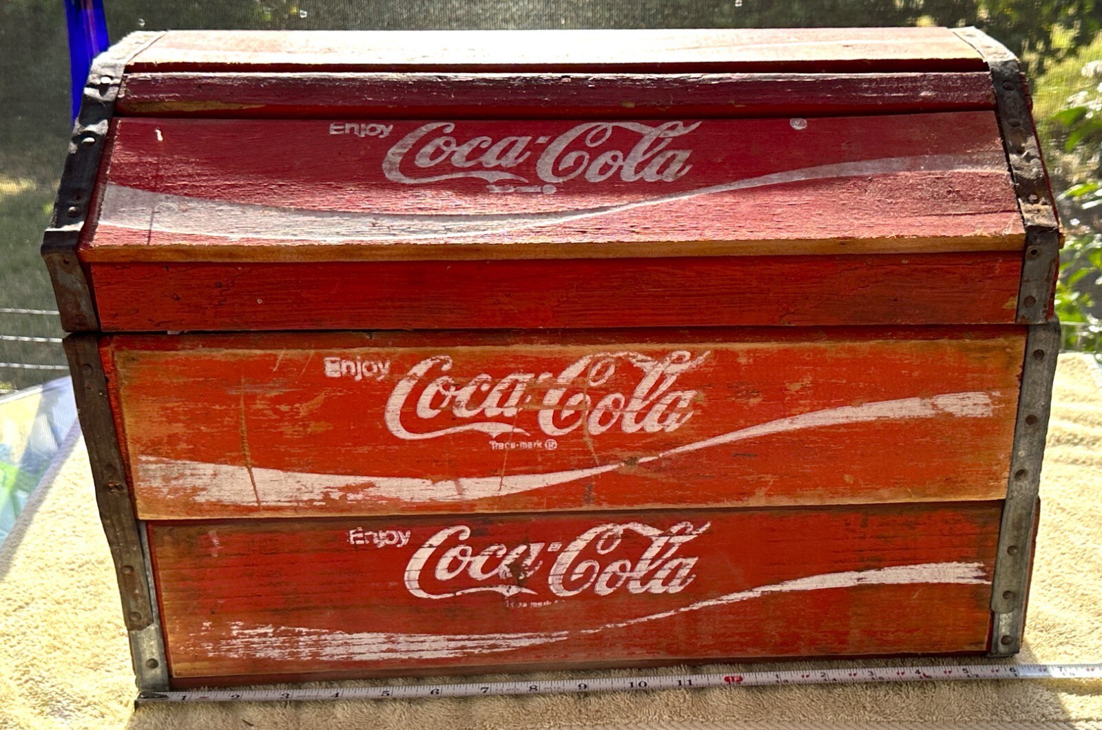 VINTAGE WOOD COCA COLA HIP STORAGE BOX MADE WITH COCA COLA TRAYS ...