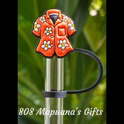 NEW Hawaii Edition Aloha Shirt Straw Toppers (Starbucks Straw) | eBay