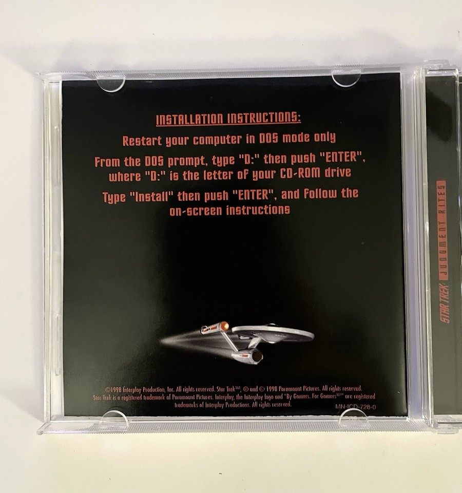 Star Trek Judgement Rites Interplay Game PC CD-ROM 1998 Opened But ...