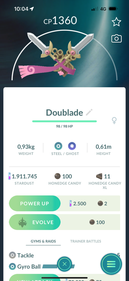 Honedge,Doublade,Aegislash (Shield Forme) | Tr-de 20k stardust | eBay