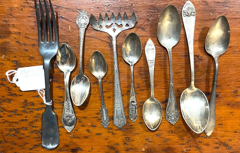STERLING SILVER FLATWARE MISC LOT SPOONS FORK RAKE MAKER MARKED | eBay
