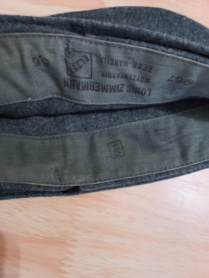 Vintage Swiss Army 3 FUNCTIONS Military Cap Wool Hat Surplus Uniform 56 ...