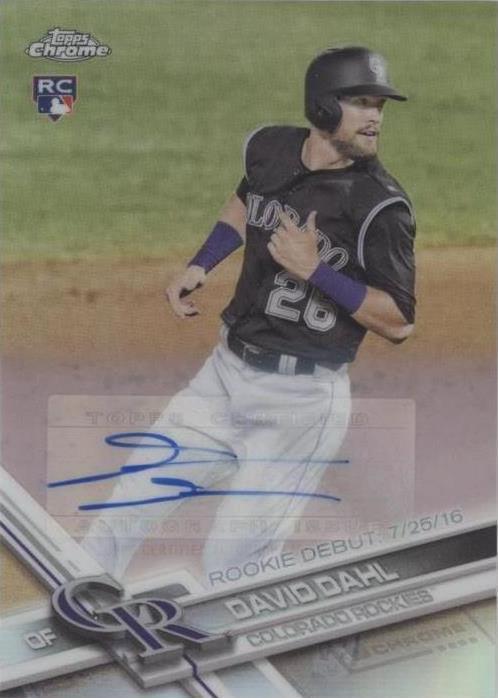 2017 Topps Chrome Update - Rookie Debut David Dahl #HMT100 Refractor ...