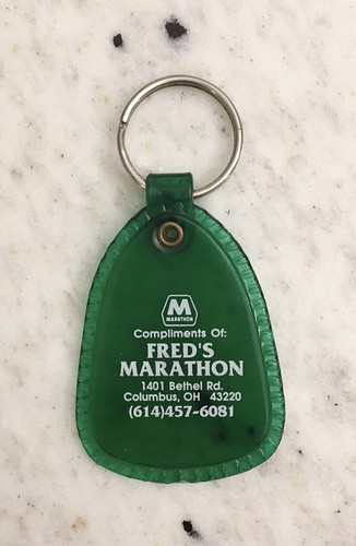 Vintage Fred’s Marathon Gas Station Keychain Fob Columbus Ohio Bethel ...