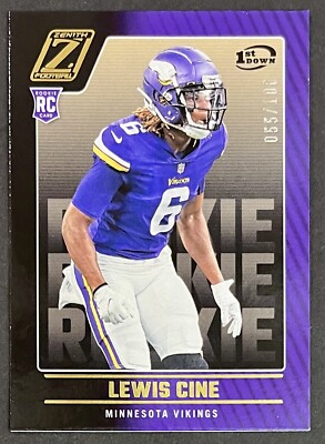 Lewis Cine 2022 Panini Zenith 1ST DOWN GOLD FOIL Rookie #185 /100 ...