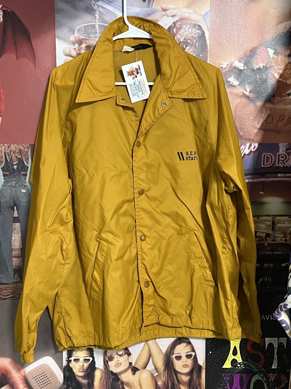 Vintage Champion 1970s S.E.P. staff yellow windbreaker size:large | eBay