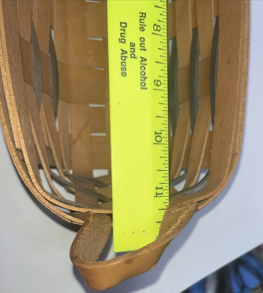 Longaberger Bread Basket Black Weaving Leather Handles VTG | eBay