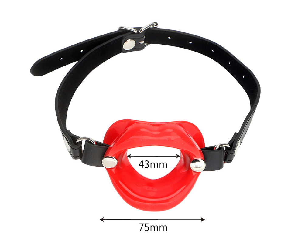 Hot Lips Open Mouth BJ Gag Ball Bondage Fantasy Mouth Piece Oral Black ...