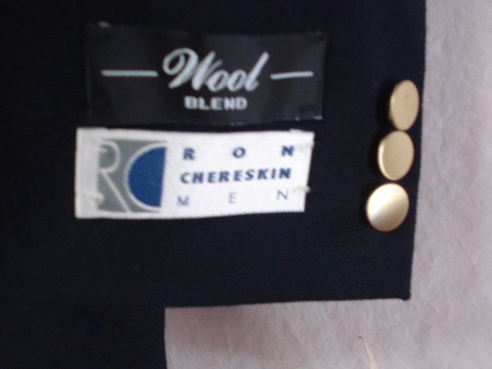 NWT Men's Ron Chereskin Wool Blend Sport Coat Blazer Size 46R Navy ...