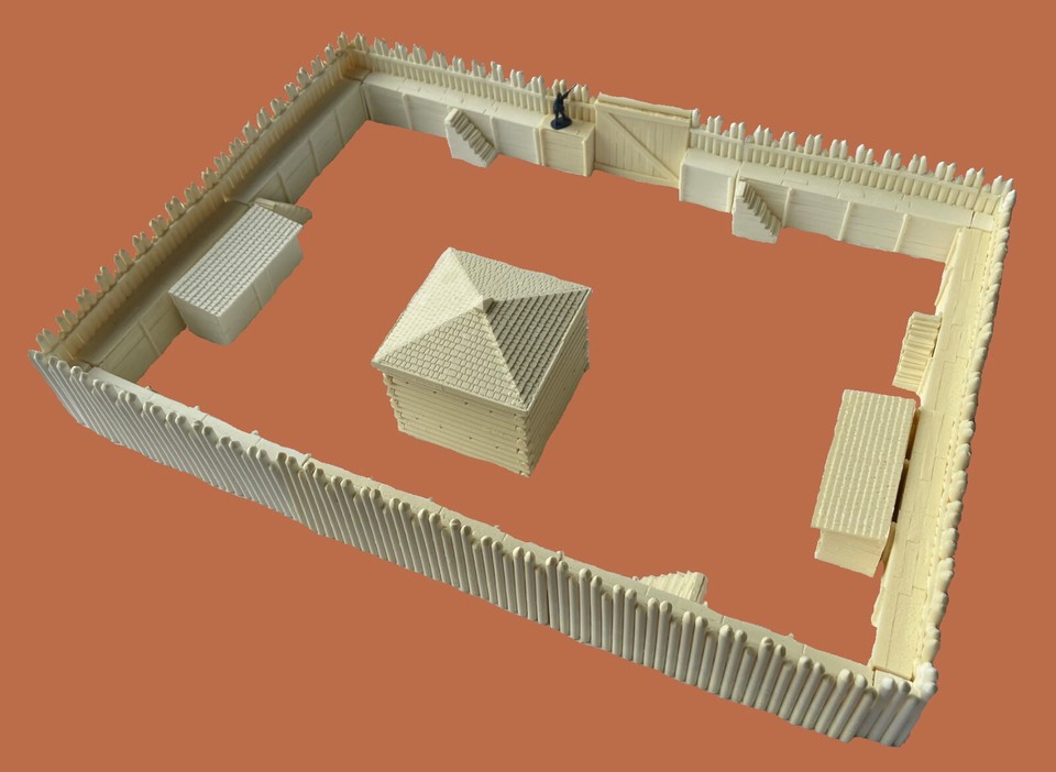 Log Fort Diorama Play Set 1/72 Scale French/Indian, AWI, Wild West, ACW ...