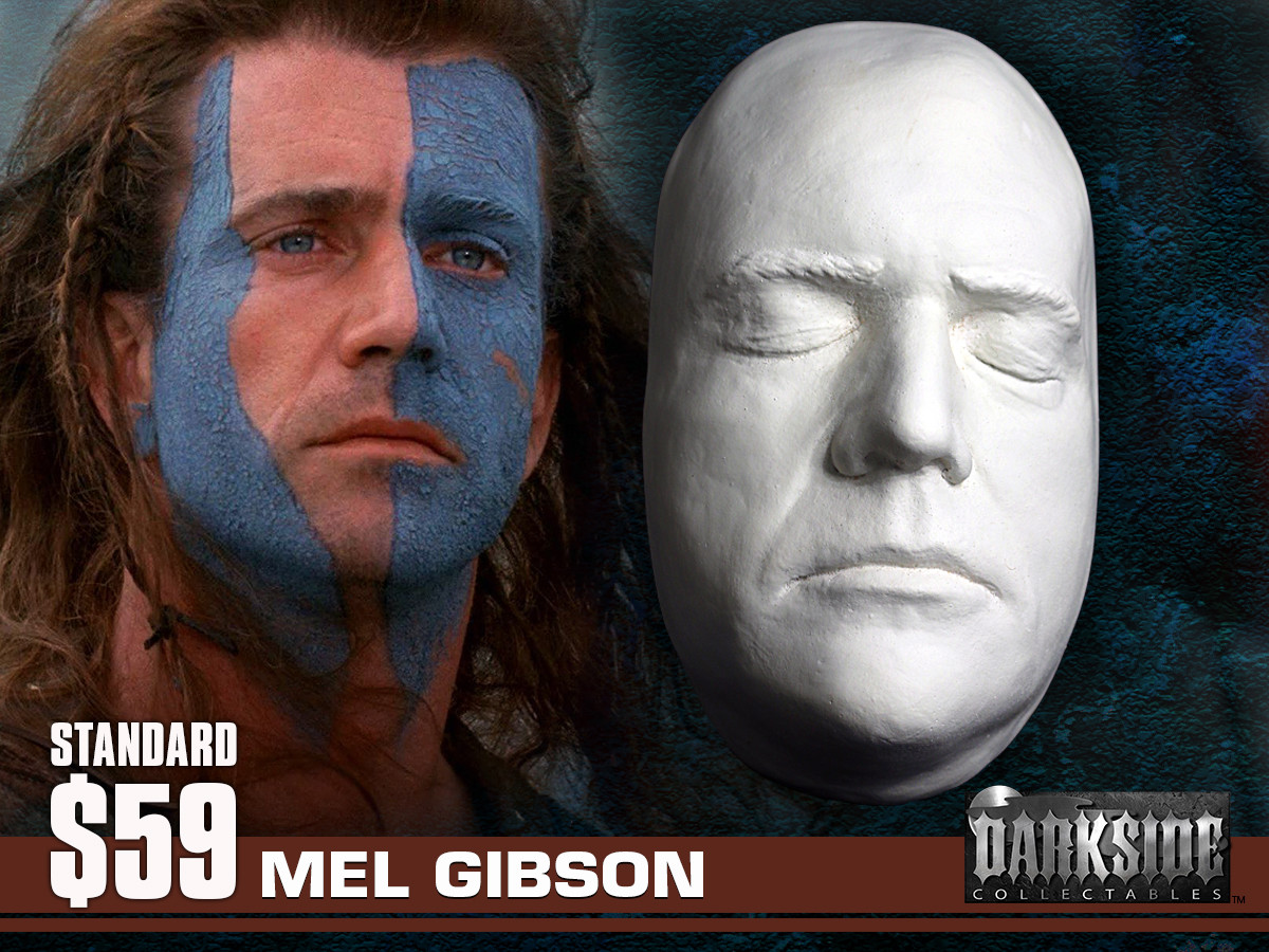 RARE MEL GIBSON BRAVEHEART MADMAX Life Cast Life Mask Lightweight White ...