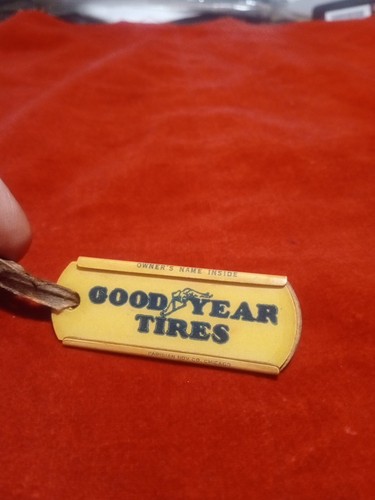 Vintage GOODYEAR TIRES Celluloid Keychain Tuscora Tire Co. N. W. Canton ...