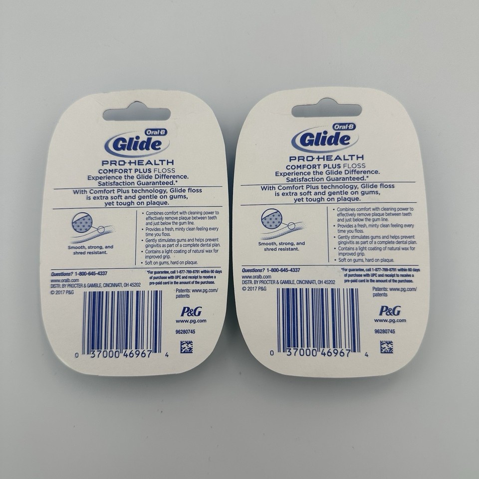 (2) OLD VERSION Oral-B Glide Pro-Health Comfort Plus Dental Floss Mint ...