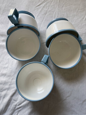 5 VINTAGE DELTA AIRLINES BLUE/WHITE PLASTIC CUPS, MADE BY ANCHOR ...