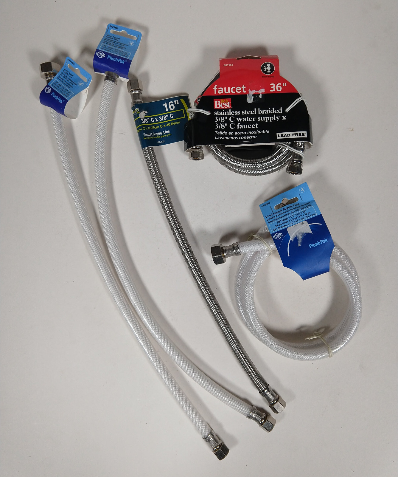 Lot of 5 Faucet Supply Lines - New, Misc. Sizes | eBay