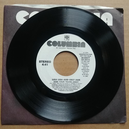 LISA LISA AND CULT JAM Kiss Your Tears Away DJ PROMO 7" 45 POP ROCK ...