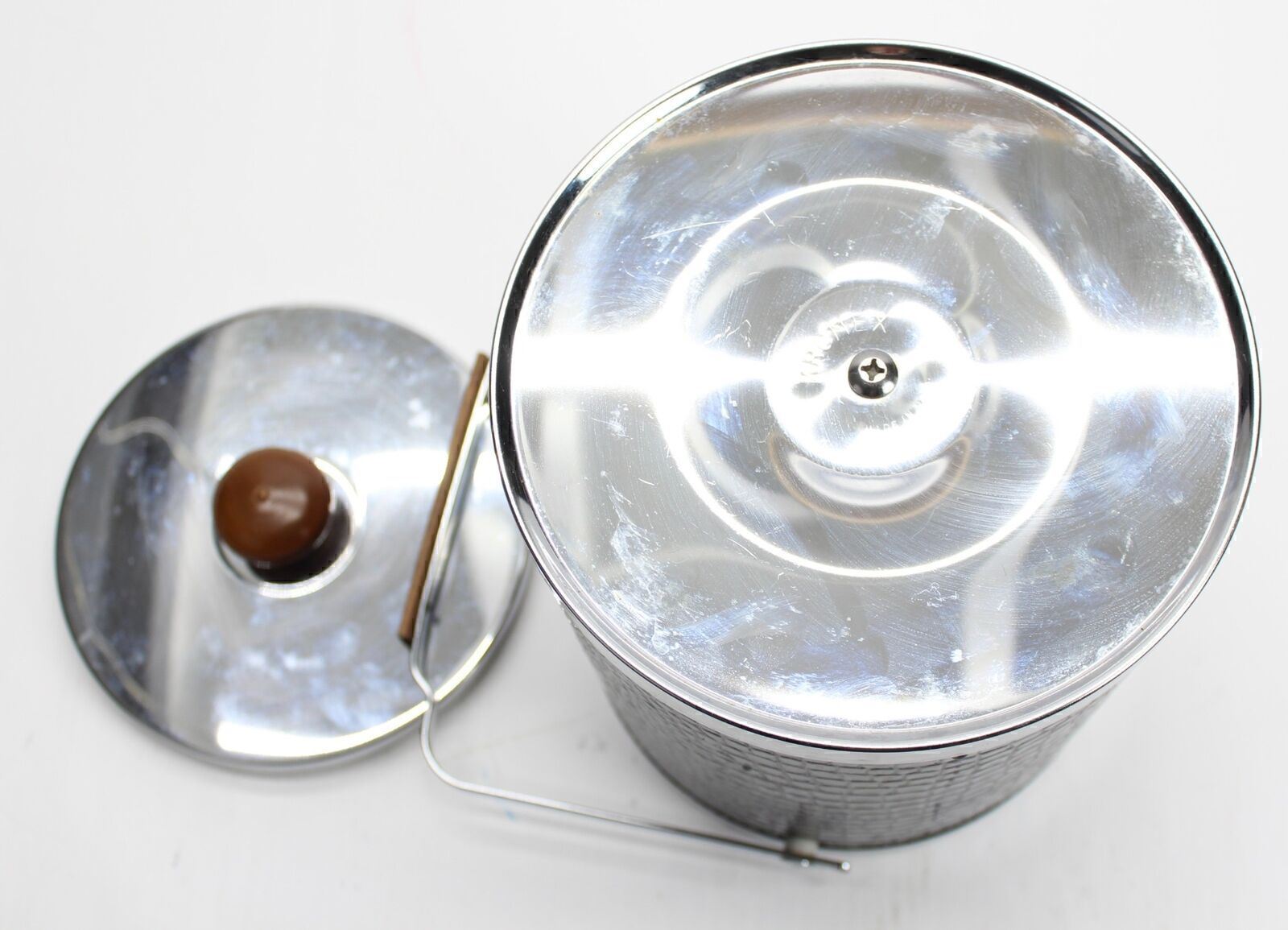 Vintage BAR Alligator Skin Faux Wrapped KROMEX Mid Century Mod Ice ...