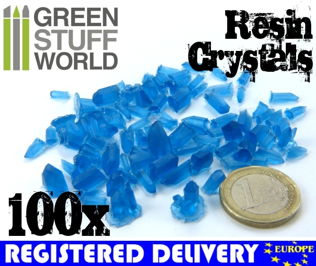 BLUE Resin Crystals - for Miniature Bases Warhammer Model Scenery ...