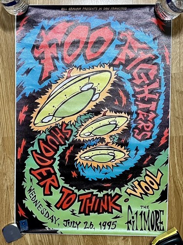 Foo Fighters Poster Concert Shudder To Think Fillmore 7/26/1995 Canvas ...