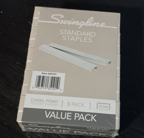 5 Pack Swingline Standard Staples Chisel Point 25000 Total Full Strip ...