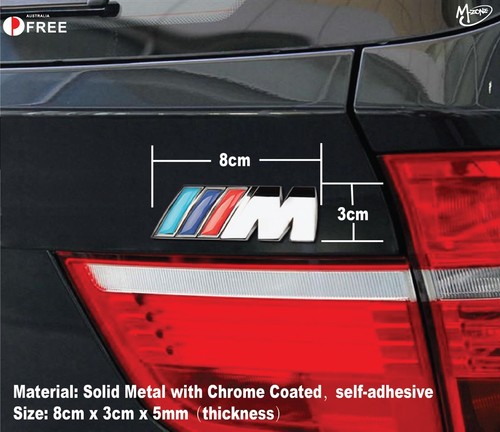 1X Gloss Silver M SPORT LOGO BADGE STICKER BOOT TRUNK For BMW M, 3, 5 ...