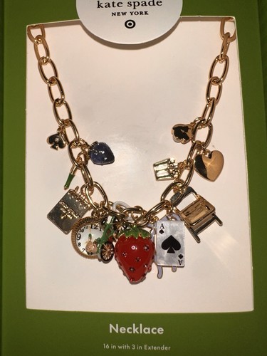 New Kate Spade New York X Target Chunky Charm Statement Necklace Gold ...