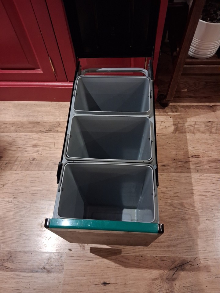 Under-counter 3-section pull Out Waste Bin. Used | eBay UK
