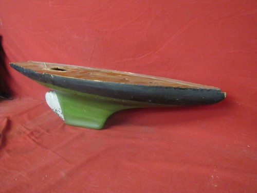 Vintage Antique Wood Pond Yacht Sail Boat Hollow Hull w/ Lead Keel | eBay